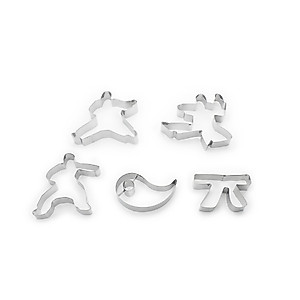 Fox Run Brands Cookie Cutters, Set of 5, Karate, Metallic