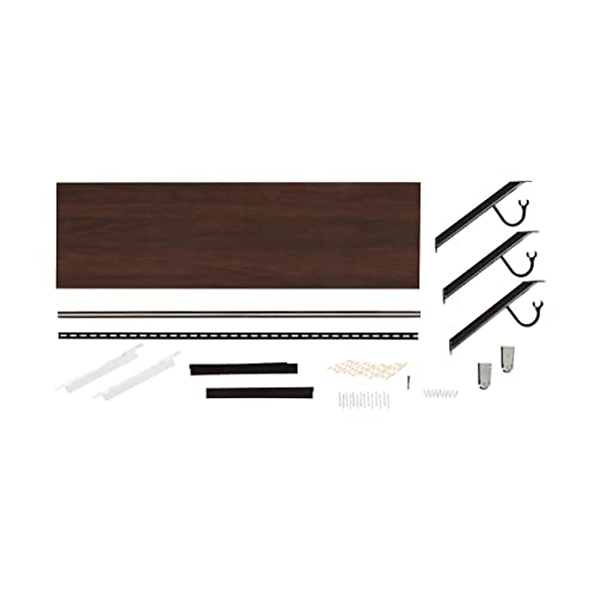 Rubbermaid 48" Premium Wood Shelving Kit with Hanging Rod, Mahogany, Laundry, Closet, Home, Organization, Shelving