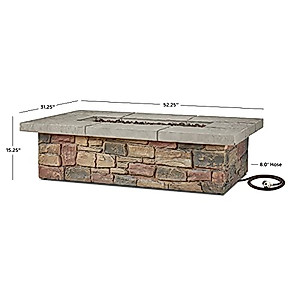 Real Flame C11812LP-BF Propane/Natural Gas, Sedona Rectangle Fire Table