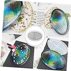 Resin Coaster Molds 1pc Pallet Mold Silicone Fruit Plate Silicone Molds for Epoxy Resin Crystal Tray Resin Tray DIY Plate Mould Dish Casting Mold Storage Tray Casting Tray Set