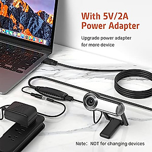 Alxum USB 3.0 Extension Cable 25FT, Active USB Extension Cable Male to Female with Signal Booster, Long USB Repeater/Extender Cord 7.5 Meters for Printer, Webcam, Mouse, with 5V2A Power Adapter