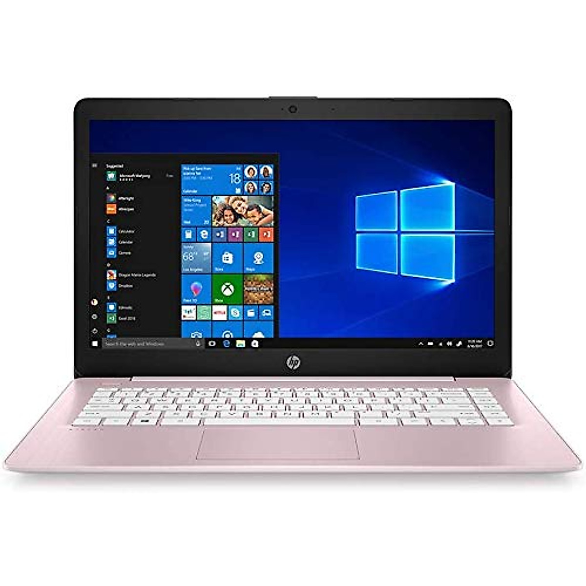 HP 2022 Newest Stream 14" HD Laptop, Intel Celeron N4000(up to 2.6GHz), 16GB RAM, 320GB Space(64GB eMMC+256GB Card), 1-Year Office 365, WiFi, HDMI, USB, Webcam, Bluetooth, Windows 10S, Pink+JVQ MP