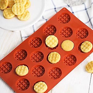 Silicone Waffle Mold Set, 2PCS/Set 18/20 Cavity Mini Silicone Waffle Mold Waffle Maker Mould, Non-stick Cake Cookie Chocolate Making Mold for Baking (C)