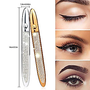 ICORIC Liquid Eyeliner Pen Waterproof, Magic Self-adhesive Long-Lasting Eyelash Glue Pen, Non Magnetic, No Blooming Quick Drying Magnetic Eye Liner Black Pack of 2