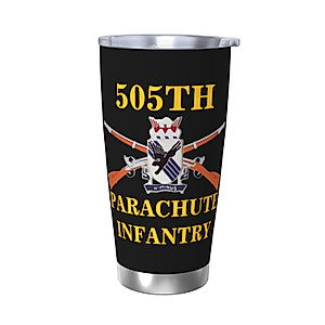 Biaomn 505th Parachute Infantry Regiment Stainless Steel Tumbler Vacuum Insulated Travel Tumbler With Lid Coffee Mug Car Cup For Home Office Outdoor 20oz