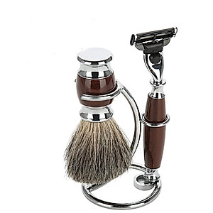 esowemsn 1PC Silver Stainless Steel Razor Holder Stand Brush Shaving Holder Safety Men's Shaving Razor Brush Stand Shaver Kit Organizer