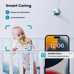 ieGeek 5'' Baby Monitor WiFi with Camera and Audio- 1080P Video Baby Monitor with Night Vision, 2-Way Talk, 360° PTZ, Motion & Sound Detection, Smartphone APP and LCD Monitor Control