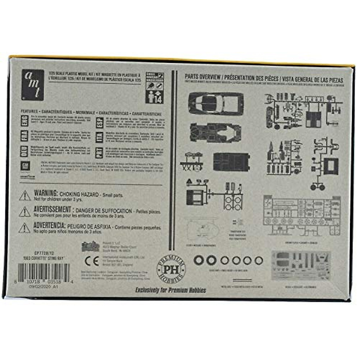 AMT/Premium Hobbies 1963 Corvette Sting Ray 1:25 Plastic Model Car Kit CP7728