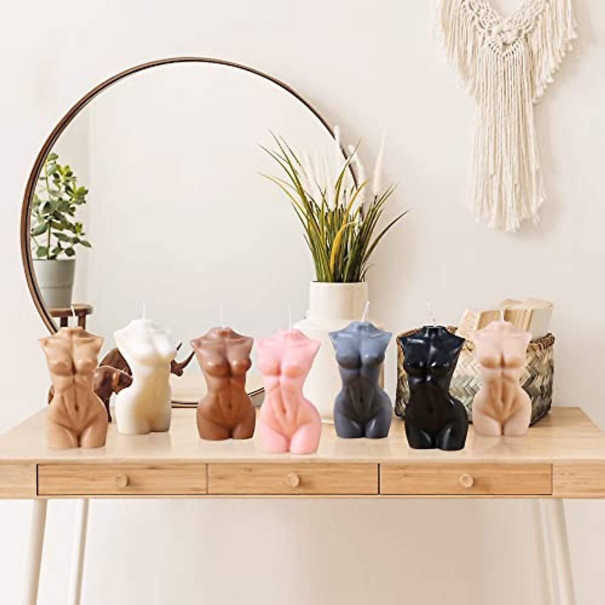 Body Candle Female Torso Candle 6'' Shaped Candles Aesthetic Candle Soy Candle Home Decor for Bathroom Bedroom Valentine's Day Gift for Home Spa Wedding Women Birthday（Black