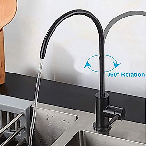 HogarDeco Drinking Water Faucet, Kitchen Beverage Faucet in 304 Stainless Steel, Non-Air-Gap Pure Water Filter Faucet for Sink, Fit for Reverse Osmosis Water Purify System (Brushed Brass)