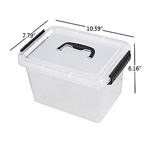 Wekioger 6 Quart Versatile Storage Organizer Plastic Bins with Lids, 6 Packs
