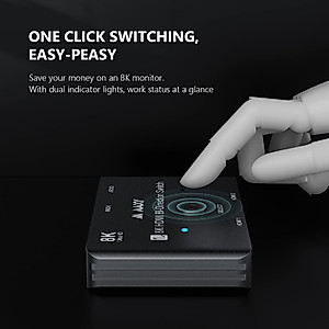 8K HDMI Splitter【HDMI 2.1 Cable 4FT】, 8K@60Hz HDMI Switch, 48Gbps Bidirectional HDMI Switcher 2 in 1 Out, Support 4K@120Hz, Dynamic HDR, HDCP 2.3, Compatible with Xbox X/PS5/8K TV(Only one Monitor)