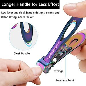Nail Clippers for Thick Nails, Extra Wide Jaw Opening Nail Cutter for Hard Toenail, Stainless Steel Fingernail Big Toenail Trimmer with Nail File 3 Pcs Set for Large Toenail Seniors & Men & Women