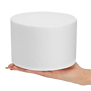 Bright Creations 2 Pack Foam Cake Dummies, 6x4 Inch Dummy Rounds for Decorating, Fake Wedding Cake