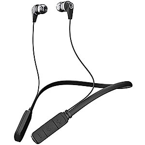 Skullcandy Ink'd+ Bluetooth Wireless Earbuds with Microphone, Noise Isolating Supreme Sound, 8-Hour Rechargeable Battery, Lightweight with Flexible Collar, Non-Retail Packaging - Black (Renewed)