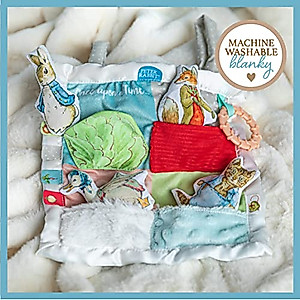 KIDS PREFERRED Beatrix Potter Peter Rabbit Peek-a-Boo On The Go Blanky, Activity Lovey Security Blanket for Babies, Multicolor