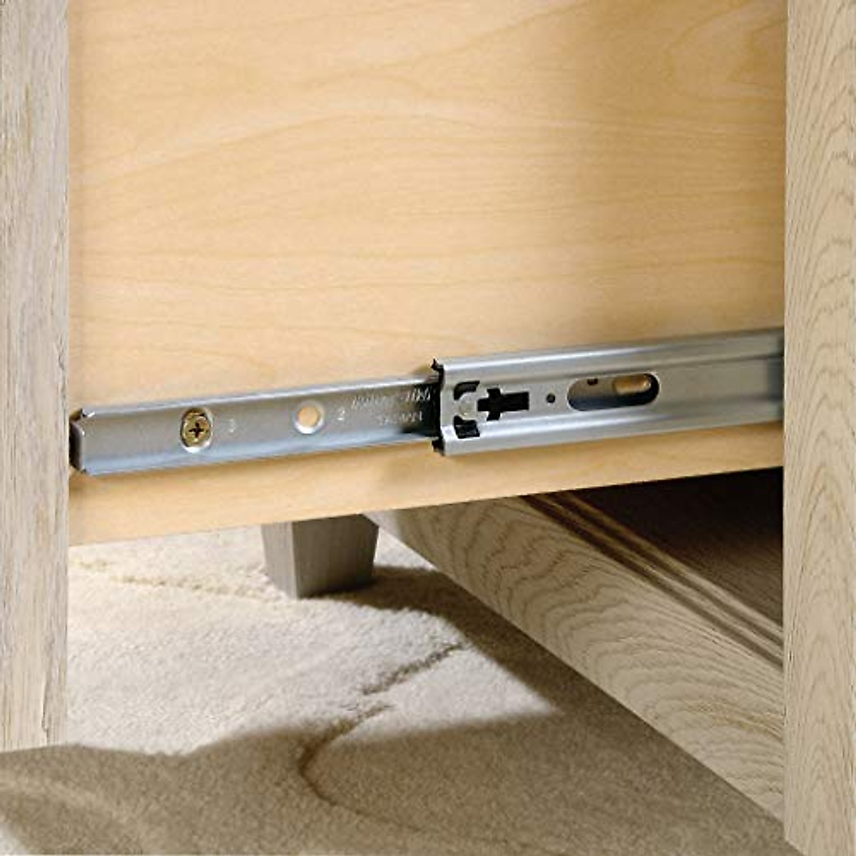 Sauder Edge Water Executive Desk, L: 65.12" x W: 29.53" x H: 29.37", Chalked Chestnut finish