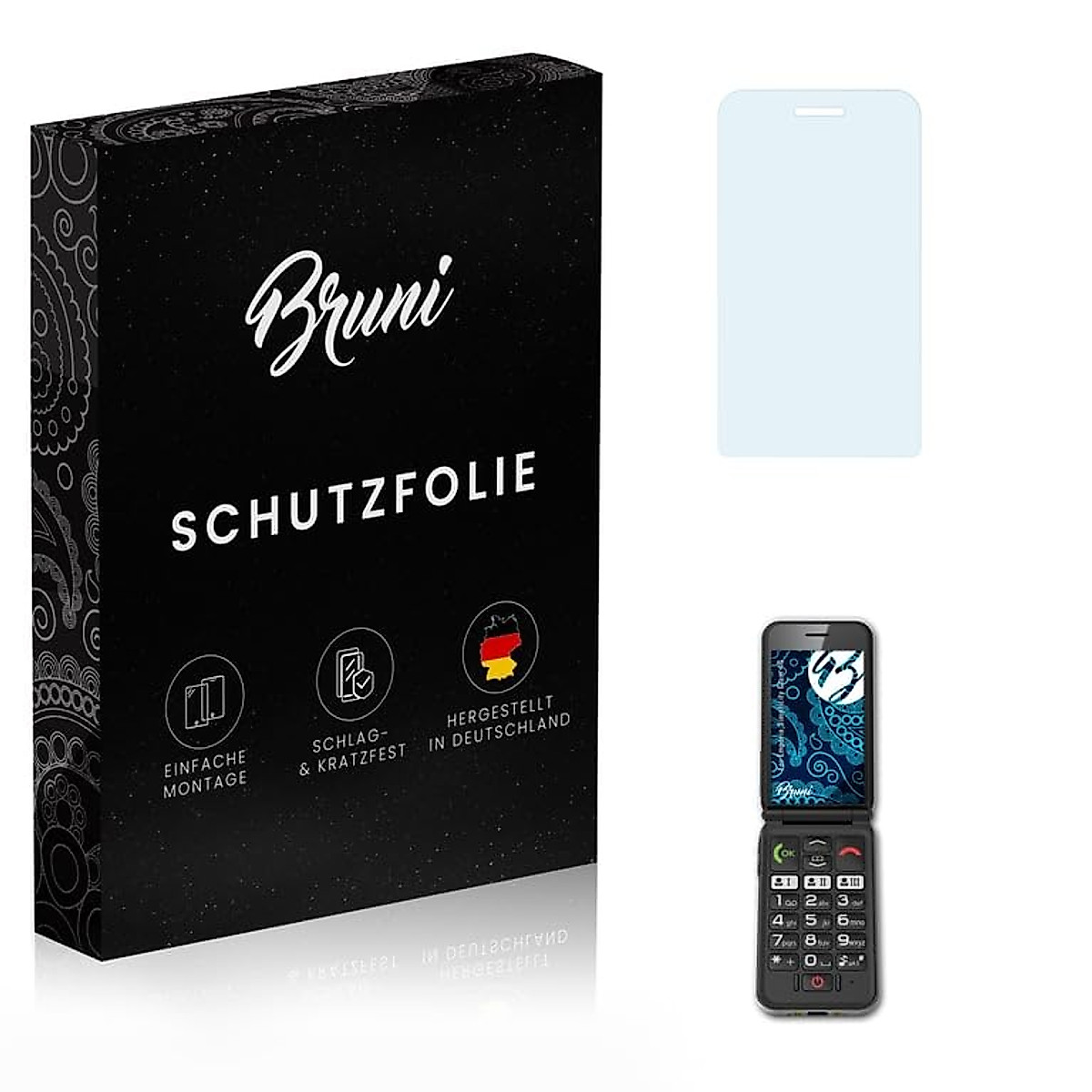 Bruni Screen Protector compatible with Emporia Simplicity Glam 4G / V227 4G Protector Film, crystal clear Protective Film (2X)