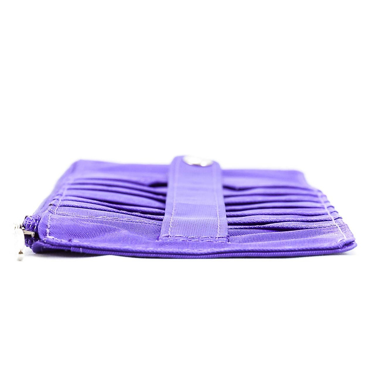 Big Skinny Women's Leather Jaguar Credit Card Slim Wallet, Holds Up to 25 Cards,Lightweight,Slim, Purple