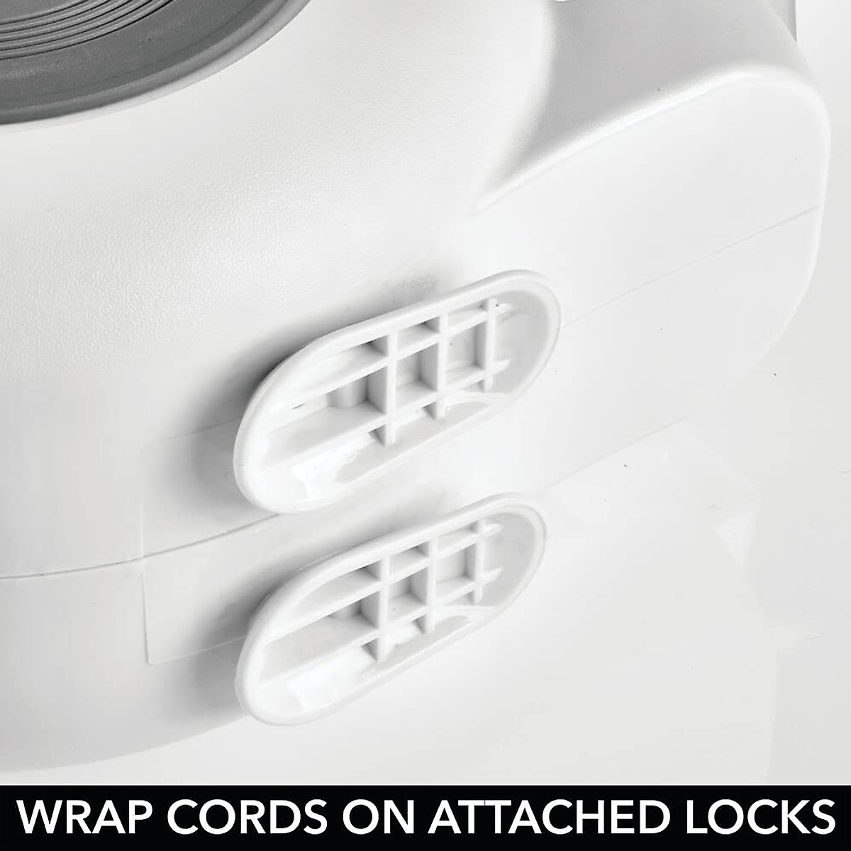 mDesign Portable Adjustable Indoor/Outdoor Retractable Clotheslines - 42ft Double Lines - Durable Hanging Plastic Reel to Air Dry Wet Clothes in Bathroom, Laundry, Patio, Balcony - 2 Pack - White