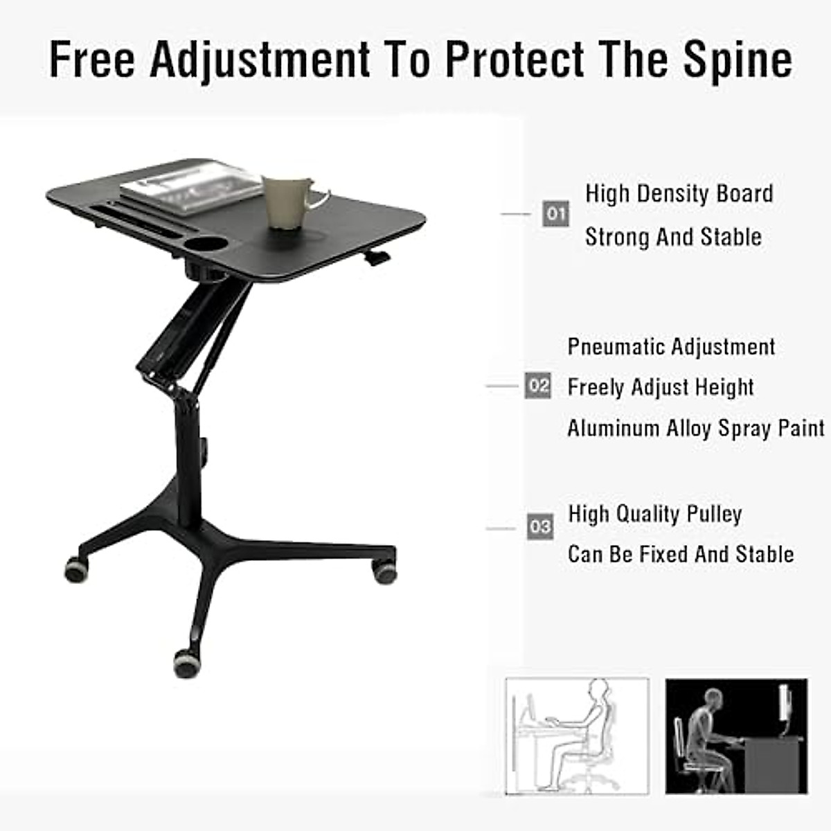 Podium Portable Pulpits Adjustable Height Lecterns Standing Desk Presentation Stand with Wheels Speaking Lectern Load 80 Kg