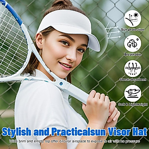 Sukeen Cooling Stretchy Visor Free Size Cool Hat with UV Protection Brim Peak Vizor for Golf,Tennis,Cycling,Running (White)