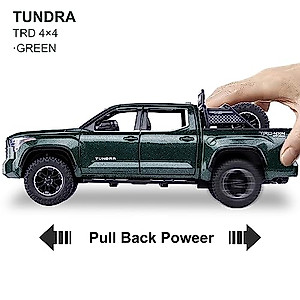 SASBSC Tundra Truck Toys for 3 4 5 6 7 Year Old Boys Off-Road Pickup Toy Trucks for Boys Age 3-5 Diecast Metal Trucks with Light and Sound Pull Back Toy Cars Birthday Gift for Kids Green