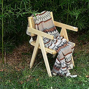 BlossoME Knit Blanket Throws 50”*66” Brown/All Season Boho Throws/Decorative Blanket Throws for Beds, Chairs, Sofas, Couch/Brown Thermal Throw Blankets for Gifts, Beige