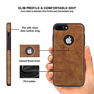 Razstorm Unique Design Luxury Leather Business Phone Case for iPhone 7 Plus & iPhone 8 Plus Anti-Slip Scratch Resistant Ultra Slim Protective Case 5.5” (Brown)