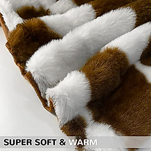 Cow Print Blanket, Double-Sided Throw Blanket for Couch Sofa Bed Office Fleece Blanket Soft Fluffy Blankets Plush Blanket for Adults Kids in All Seasons 51" x 63"