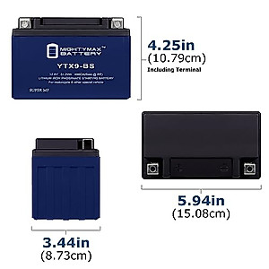 Mighty Max Battery YTX9-BS Lithium Battery Replaces Duralast Motorcycle PowerSport