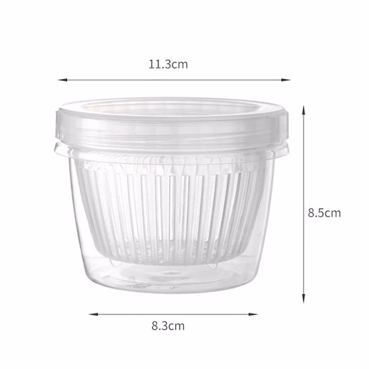 gofidin 4 Pcs Vegetable Storage Box, Ginger Garlic Onion Keep Fresh Container with Drain Basket Double Layer Plastic Transparent Food Drainage Sealing Box