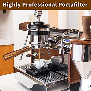 Lapto 54mm Coffee Bottomless Portafilter, Compatible with Breville Barista Bes 870/878/880 Replacement Parts Bottomless Portafilter（brown）.