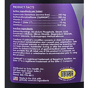 PeakTails Daily Defense Antioxidant Supplement for Dogs, Immune Support, Anti Itch & Skin Allergies, Contains MSM, Superoxide Dismutase, Selenium and Vitamin C & E, 350 Chewable Tablets, 350 Count