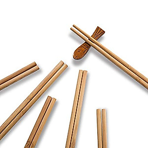 Chopsticks Reusable Chinese Natural Bamboo Chopsticks 9.8"/25cm Long Lightweight Wood Chopstick Set For Restaurant Eating Cooking -10 Pairs gift Sets Dishwasher Safe Japaness Style