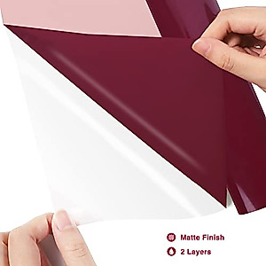 V C VACREER Maroon Heat Transfer Vinyl,HTV Vinyl Rolls Iron on Vinyl for Tshirts Heat Press Easy to Cut and Weed Smooth 12"x5ft