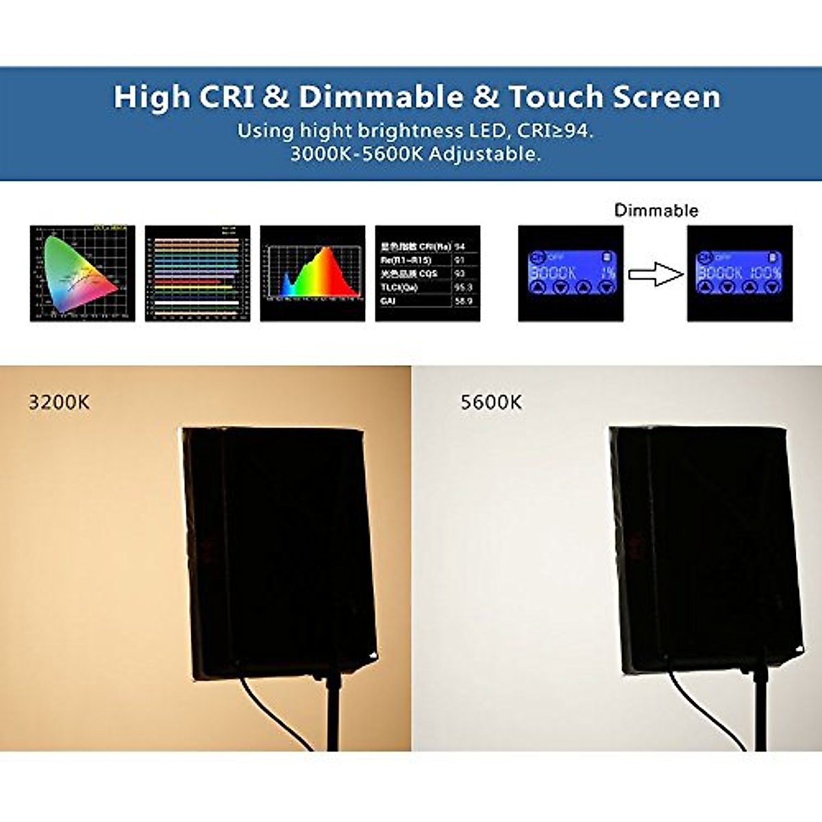 Falcon Eyes Bi-Color RX-18TD Kit Bi-Color Flexible LED Photo Light + RX-18OB Extended Softbox + RX-18SBHC Honeycomb Grid Softbox