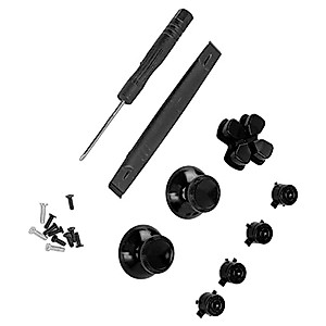 Game Controller Buttons Replacement Kit, Practical Concave and Convex Design D Pad Replacements Kits Comfortable Reduce Thumb Fatigue for Game Controller (Black)