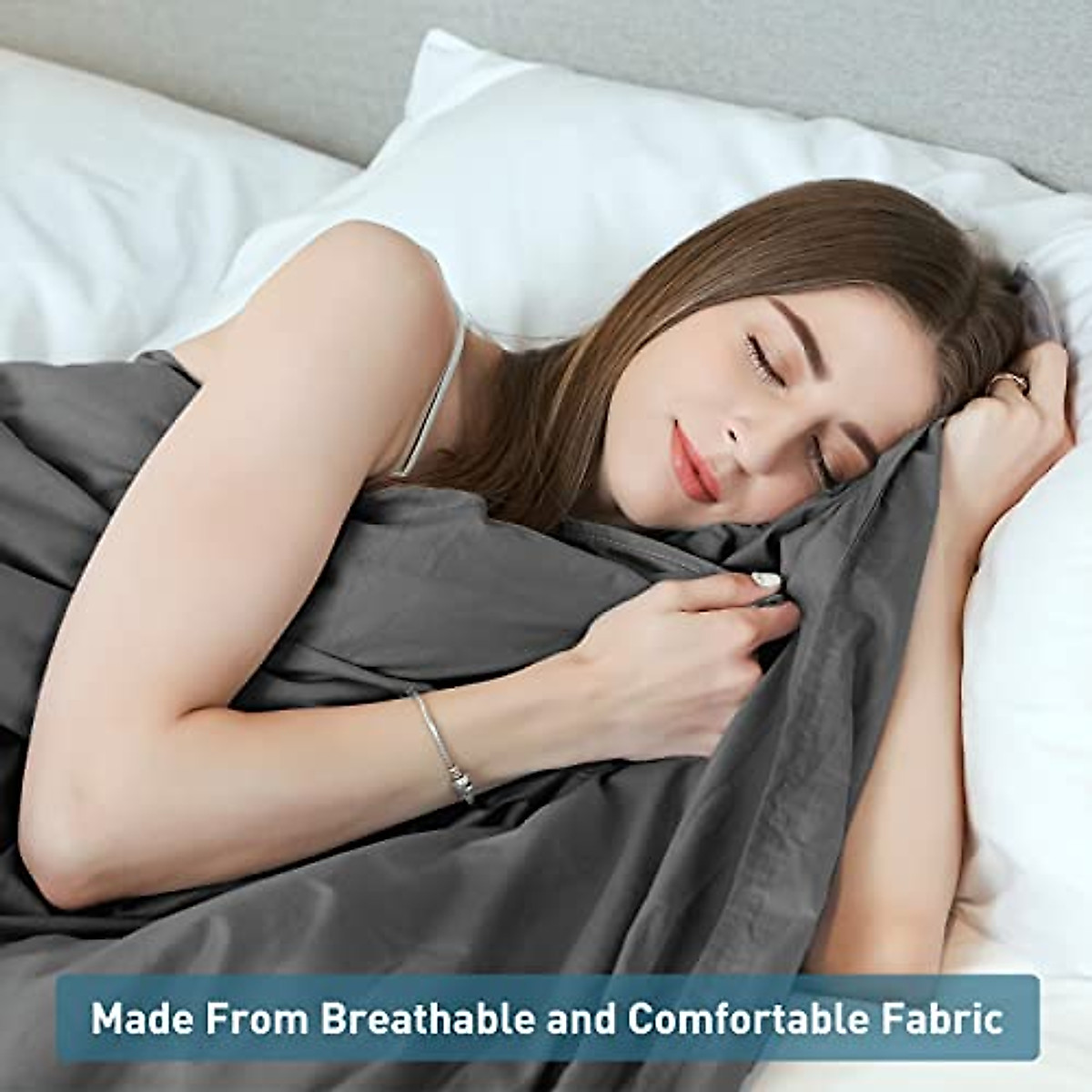 Weighted Idea Duvet Cover for Weighted Blanket 60'x80'' Queen Size (Comfortable and Breathable Fabric, Dark Grey)