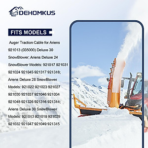 DEHOMKUS 2-Pcs 06900439 Auger Traction Cable for Ariens Gravely Power Brush Deluxe 24 28 30 36 Snowblowers - 6900439 Snowthrower Cable(2-Packs)