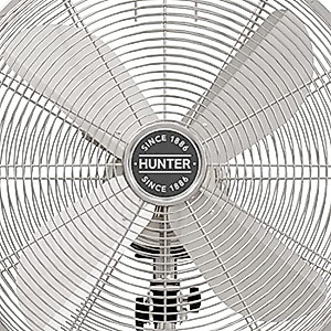 Hunter Classic S16 Oscillating Standing Fan Adjustable Height 16 Inch, 3 Speeds, Brushed Nickel, 97317