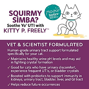 Meowbiotics Kitty P. Freely Cat Urinary Supplement, Cranberry for Cats, Cat UTI & Cat Kidney Support Powder Probiotics for Cats, Made in USA (30 Days)