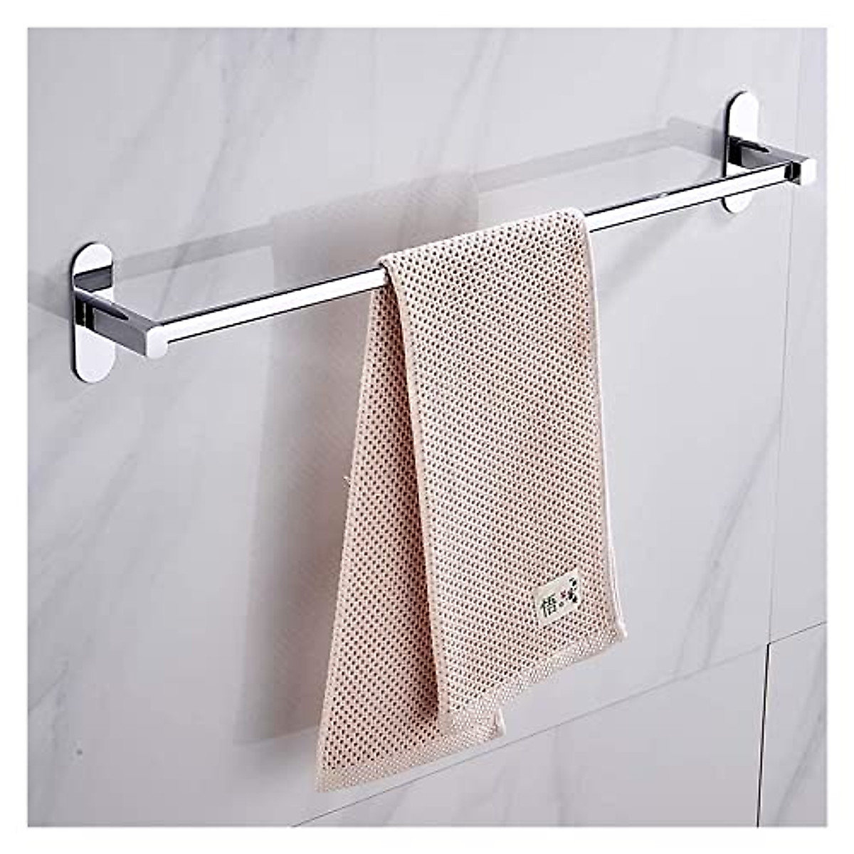 Towel BAR Rack Stainless Steel Chrome Towel Rack,Wall Mounted Towel Rails Bathroom Bar,Kitchen Toilet Towel Holder,No Drilling/50Cm (Size : 40Cm)