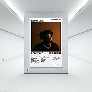 JINUS Rod Wave Poster Nostalgia Cover Album Decorative Painting Canvas Wall Posters And Art Picture Print Modern Family Bedroom Decor Posters for Room Aesthetic 08x12inch(20x30cm)