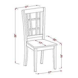 East West Furniture NONI5-WHI-W Dining Set, 5-Piece