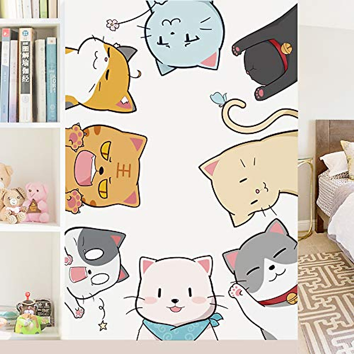 Buer Homie Wall Stickers, Cats and Kitten Pattern, Nursery Murals for Kids Bedroom