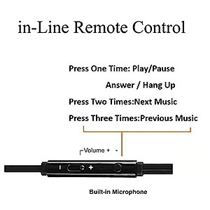 Wired Earbuds Headphones with Microphone 2 Pack Ear Buds Earphones Volume Control (Black Gold)