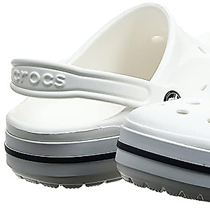 Crocs Unisex-Adult Bayaband Clogs, White/Navy, 8 Men/10 Women