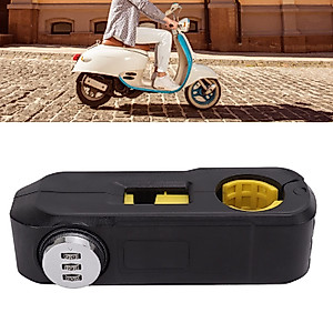 Qyebavge Universal Bike Safety Padlock, Durable Electric Handlebar Brake Lever Combination Lock, Secure Anti-Theft for Electric Bikes and Scooters, User-Friendly and Long-Lasting, Black