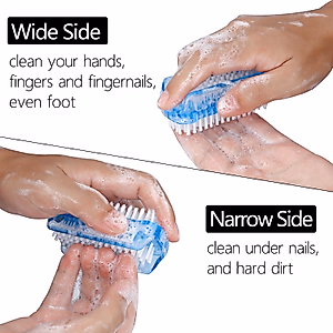 Nail Brush Two Sided Hand Fingernail Scrub Brushes Soft Stiff Bristles Scrubber Nails Toes Cleaning Brush for Men Women Kids 4 PCS